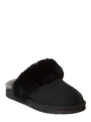 DEARFOAMS Dearfoams Fireside Sydney Genuine Shearling Scuff Slippers Black