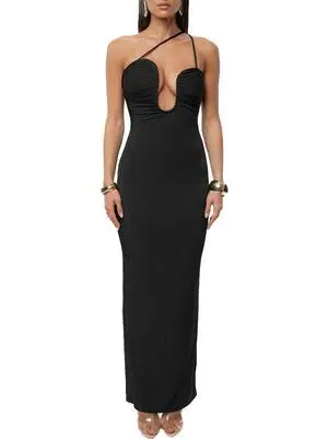 JLUXLABEL Plunge Neck Maxi Dress Black