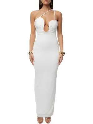 JLUXLABEL Plunge Neck Maxi Dress White
