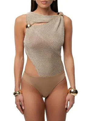 JLUXLABEL Luminous Sweater Bodysuit - Gold