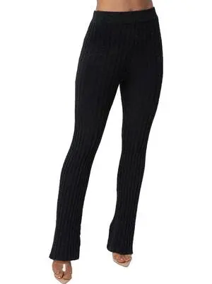 JLUXLABEL Lanah Rib Knit Flare Pants