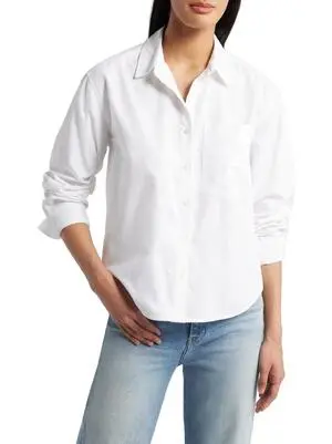 BEACHLUNCHLOUNGE Cotton Button-Up Shirt Classical White
