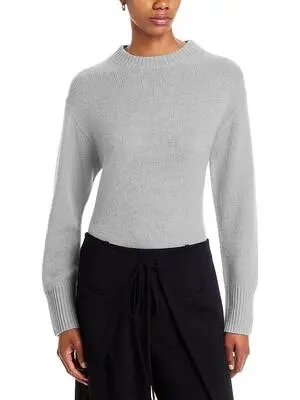 Bloomingdale'S Boxy Crewneck Cashmere Sweater - Aqua Light Gray