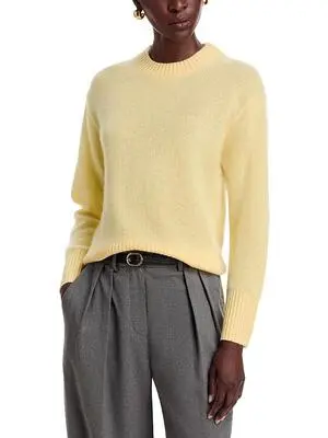 Bloomingdale'S Boxy Crewneck Cashmere Sweater - Straw