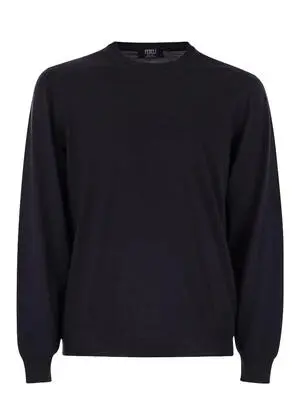 Fedeli Argentina Crew-Neck Sweater Night Blue