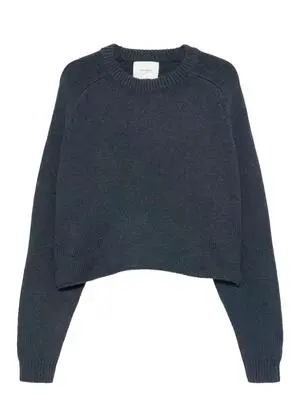 LISA YANG Round-neck Cropped Sweater - Blue