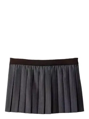 Miu Miu Pinstripe Pleated Skirt - Grey