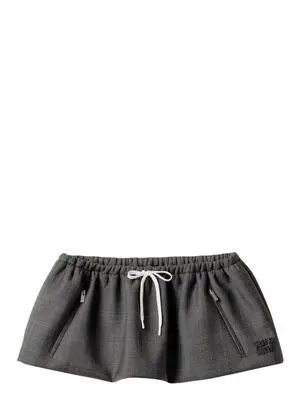 Miu Miu Prince Of Wales Checked Mini Skirt - Grey