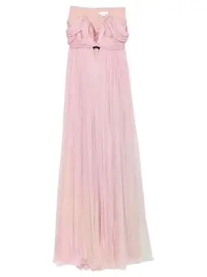 M.MARQUISE Sylvie Pleated Sweetheart-neckline Dress - Pink