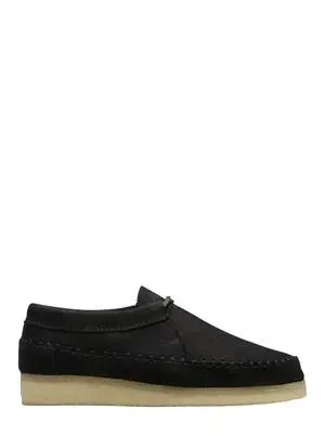 Clarks Weaver Tie Suede Derby Shoes - Black