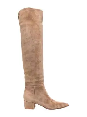 GIANVITO ROSSI 40mm Leather Knee-high Boots - Neutrals