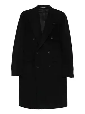 Tagliatore Double-breasted Wool-blend Coat - Black
