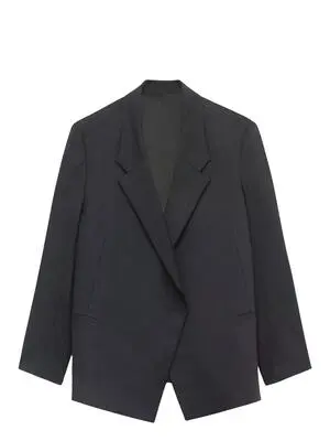Bite Studios Polus Asymmetric Lapel Blazer Grey