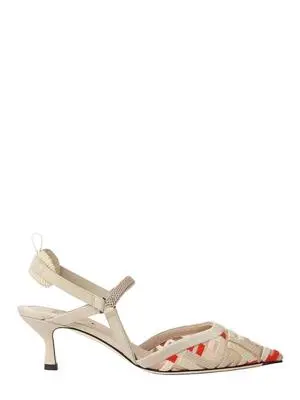Fendi Colibrì Ff-motif Slingback Pumps - Neutrals