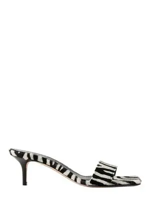 AeydĒ Zebra-pattern Heeled Sandals - Black