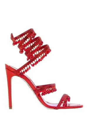 Rene Caovilla 105mm Crystal-embellished Sandals - Red