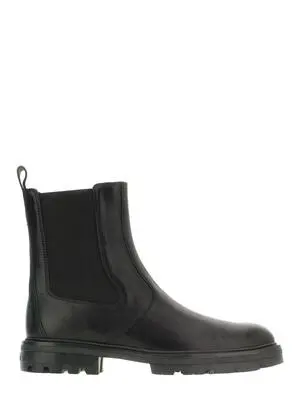 Hogan Elastic-panel Leather Boots - Black