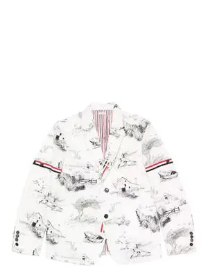 Thom Browne Illustration-print Blazer - White