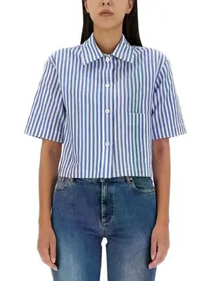 MARGARET HOWELL Striped Short-Sleeve Shirt