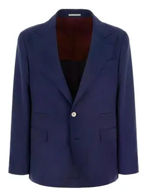 Brunello Cucinelli Single-breasted Silk Jacket - Blue