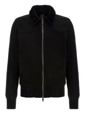 GIORGIO BRATO Lambskin Bomber Jacket - Black