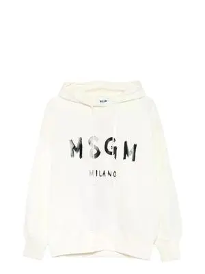 MSGM Logo-print Hoodie - White