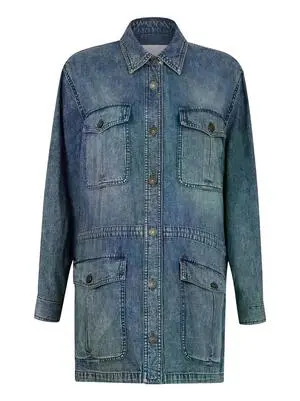 MARANT ETOILE Button-fastening Denim Coat - Blue
