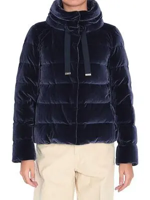 Herno Quilted Velvet Jacket - Blue