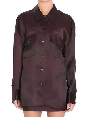 Khaite Flap-pocket Button-front Shirt - Brown