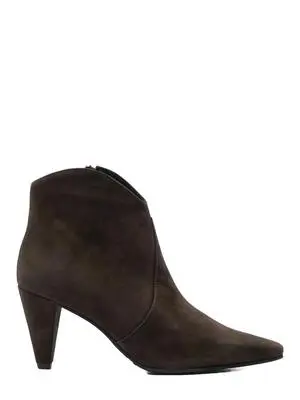 EVALUNA 80mm Pointed-toe Heeled Ankle Boots - Brown