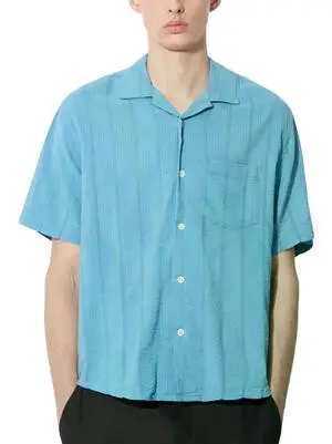 CORRIDOR Textured Short-sleeve Shirt - Blue