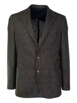 4FF Button-fastening Tweed Blazer - Brown