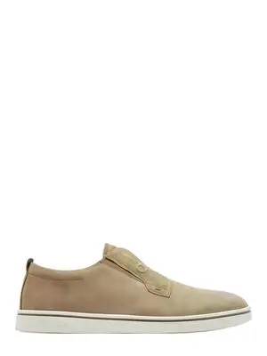 FERRAGAMO Suede Loafers With Elastic Panel - Neutrals
