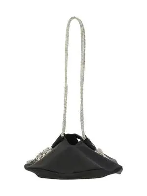 Kara Ufo Crystal-embellished Satin Shoulder Bag - Black