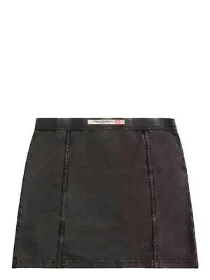 DIESEL® Panelled Denim Mini Fitted Skirt - Black