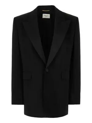 SAINT LAURENT Shawl-Lapel Single-Breasted Blazer