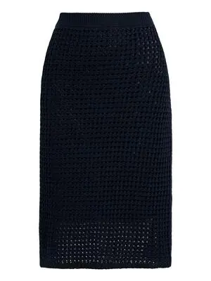 Theory Crocheted Cotton Skirt - Navy