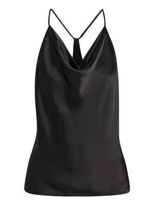 Theory Draped Satin Camisole - Black