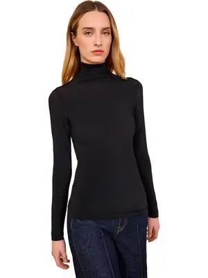 ULLA JOHNSON Aurelia Jersey Long Sleeve Turtleneck Top