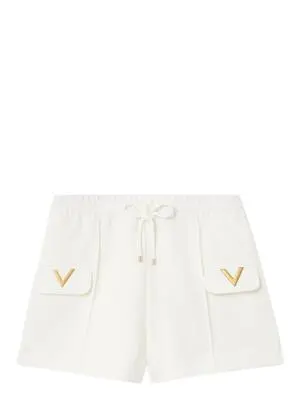 Valentino Garavani Embellished Stretch-jersey Shorts - White