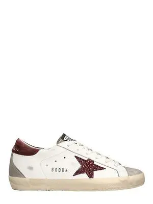 GOLDEN GOOSE Superstar Leather Low-top Trainers - White/red
