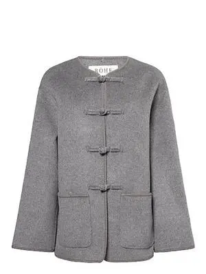 ROHE FRAMES Round-neck Wool-and-cashmere Jacket - Mid Grey Melange