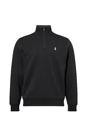 Polo Ralph Lauren Embroidered-logo Long-sleeve Cotton-jersey Sweatshirt - Black