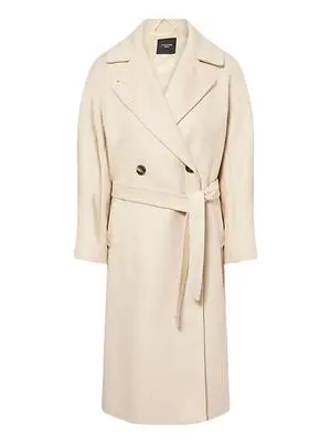 Max Mara Notch-lapels Virgin Wool Coat - Ivory