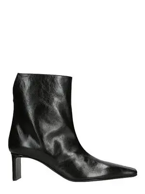 Khaite Ona 55 Leather Heeled Ankle Boots - Black