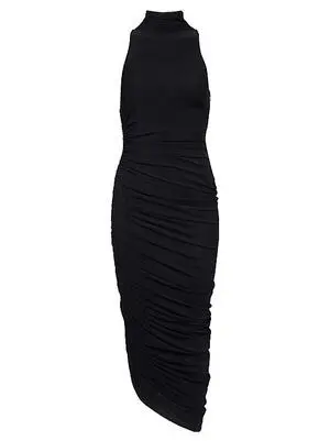 Jacquemus Draped Stretch-woven Maxi Dress - Black