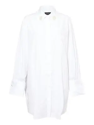 Simone Rocha Beads-embellishment Cotton-poplin Shirt - White/pearl