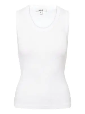 AGOLDE Poppy Ribbed Stretch-Woven Top White