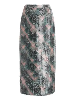 Dries Van Noten Sokna Sequin-embellished Midi Skirt - Green