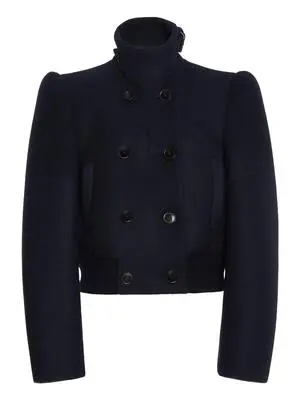 Dries Van Noten Vudy Tailored Cropped Jacket - Navy